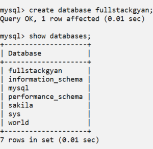MYSQL Database Command MYSQL Database Command